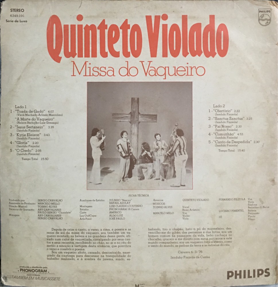 Quinteto Violado - Missa do Vaqueiro (1976) - Estilhaços Discos