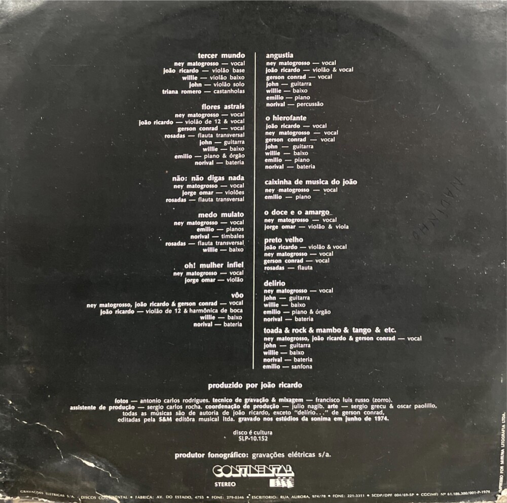 Secos e Molhados - Secos & Molhados (1974) - Estilhaços Discos