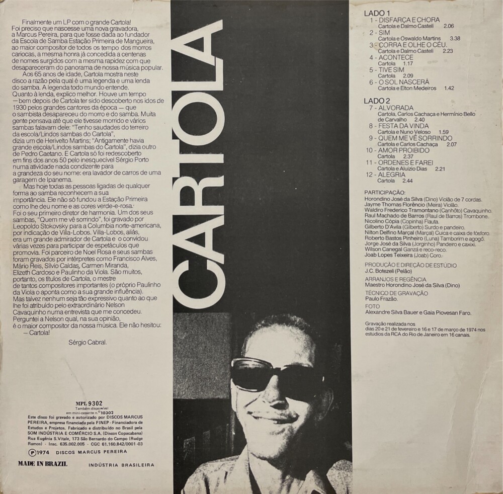 Cartola - Cartola (1974) - Estilhaços Discos
