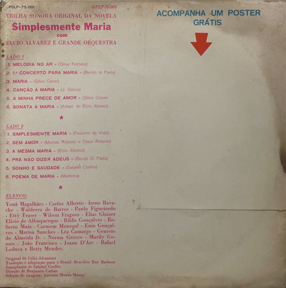 Trilha Sonora da Novela: “Simplesmente Maria” (1970) - Estilhaços Discos