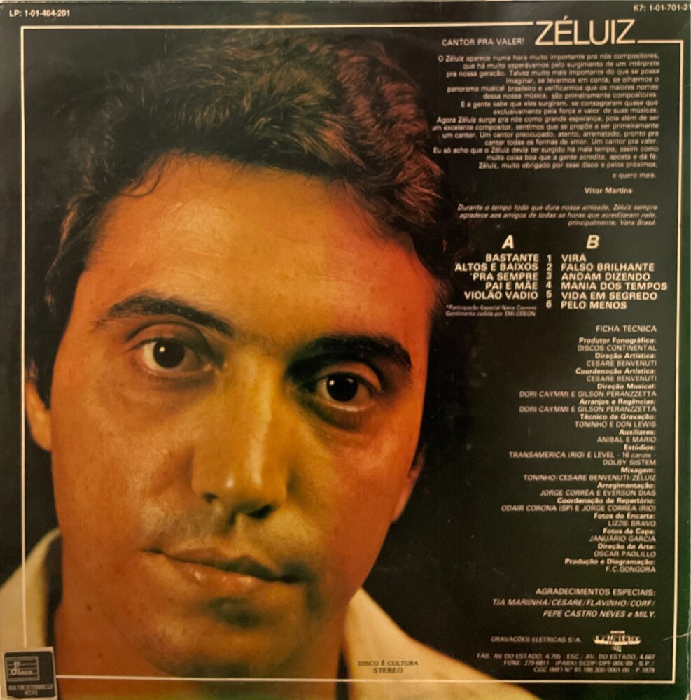 José Luiz Mazziotti - Zé Luiz (1979) - Estilhaços Discos