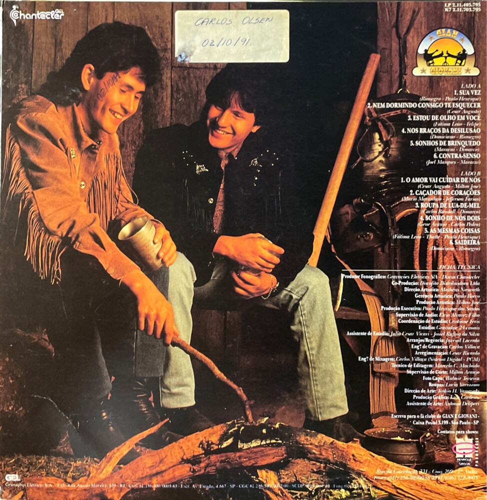 Gian e Giovani - Gian e Geovani Vol. 2 (1990) - Estilhaços Discos