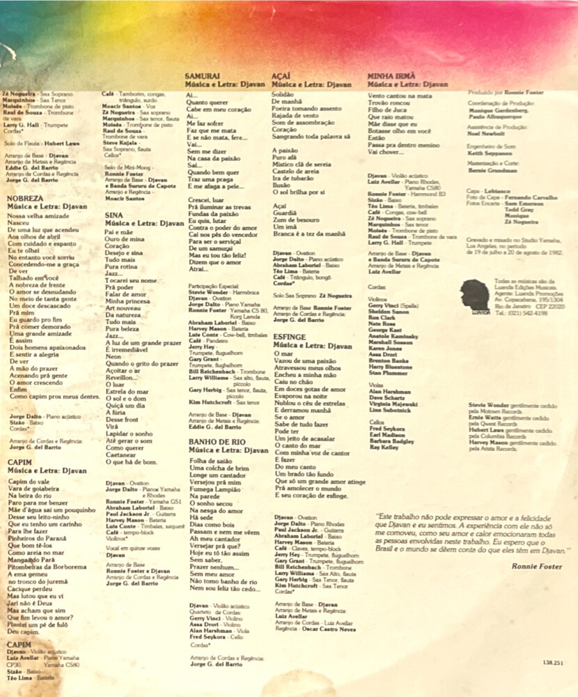 Djavan - Luz (1982) - Estilhaços Discos